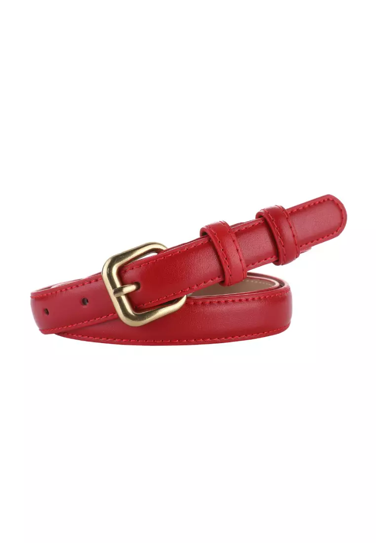 Buy Kings Collection Red Women's Leather Belts with Gold Buckle ...