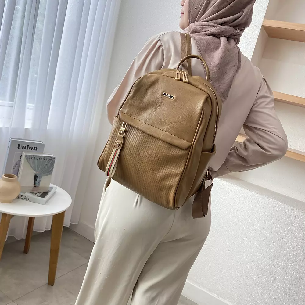Jual Enji En-ji Bomsik Backpack - Khaki Original 2024 | ZALORA Indonesia
