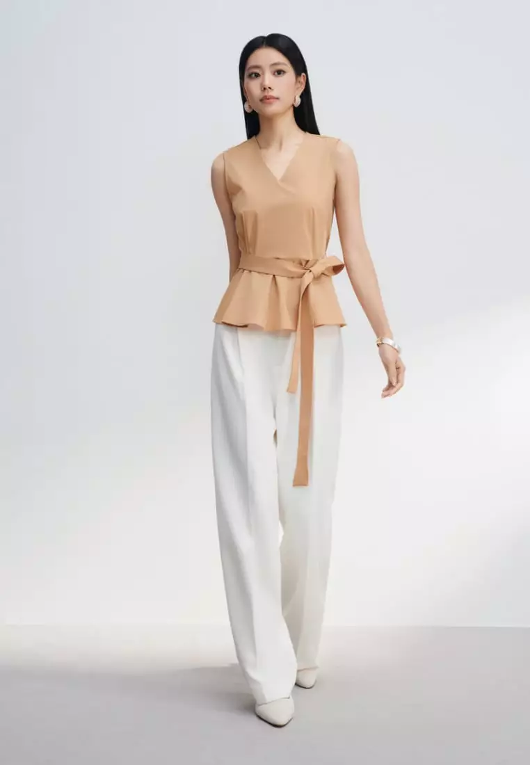 Buy G2000 V-Neck Peplum Top 2025 Online | ZALORA