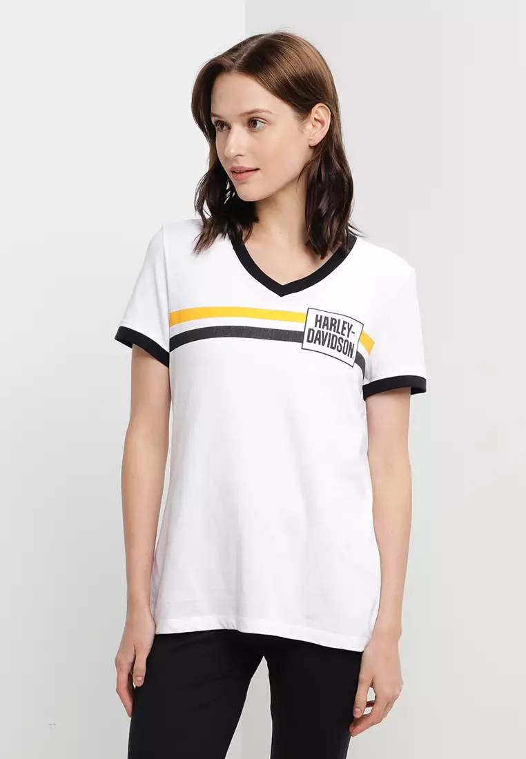 Harley-Davidson Essential V-Neck Ringer Tee 2024 | Buy Harley-Davidson ...