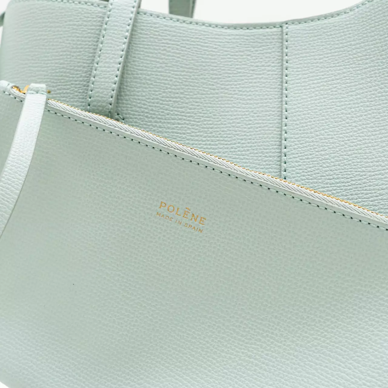 Jual Polene Cyme Mini Shopping Bag Grained Leather Ecume Original 2025 ...