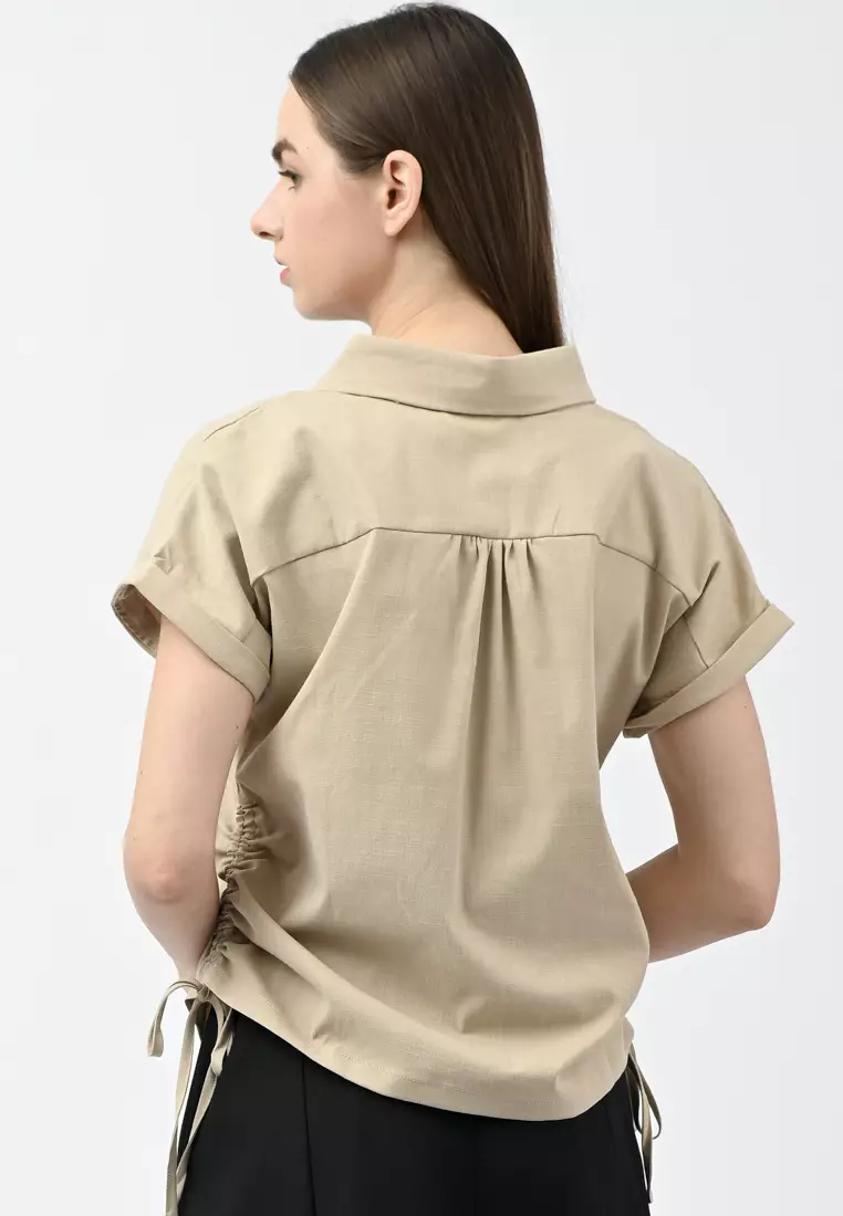 Buy Plain B. Collar Shirt with Side-Tie 2026 Online | ZALORA