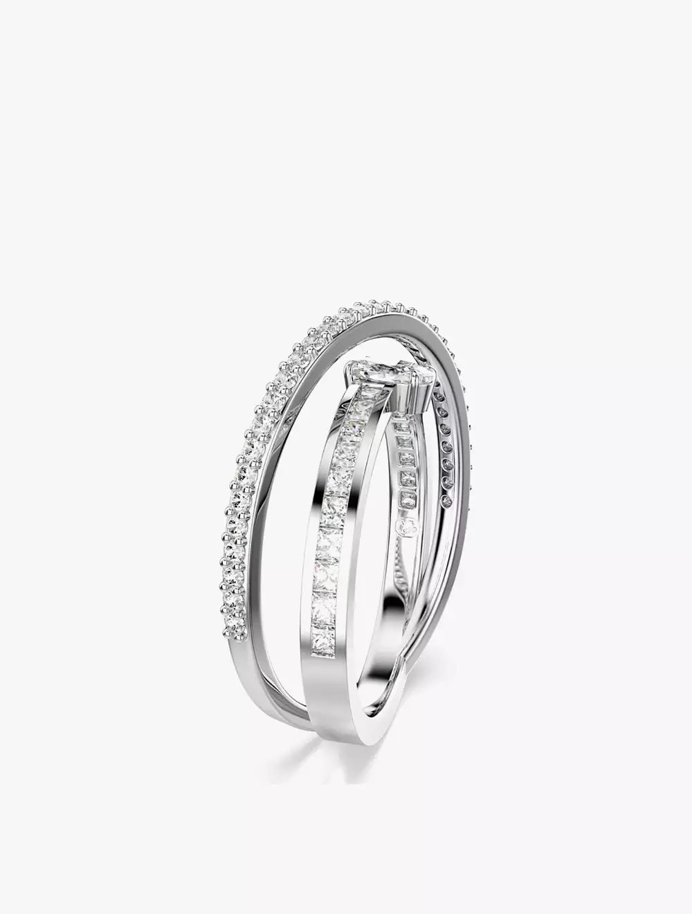 Jual Swarovski Hyperbola Ring, Mixed Cuts, White, Rhodium Plated - 55 - White Original 2024 ...
