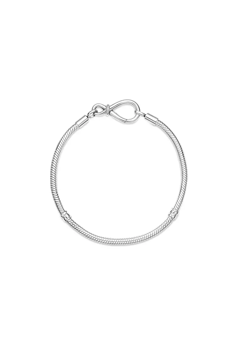 Buy PANDORA Pandora Moments Infinity Knot Snake Chain Bracelet Online ...