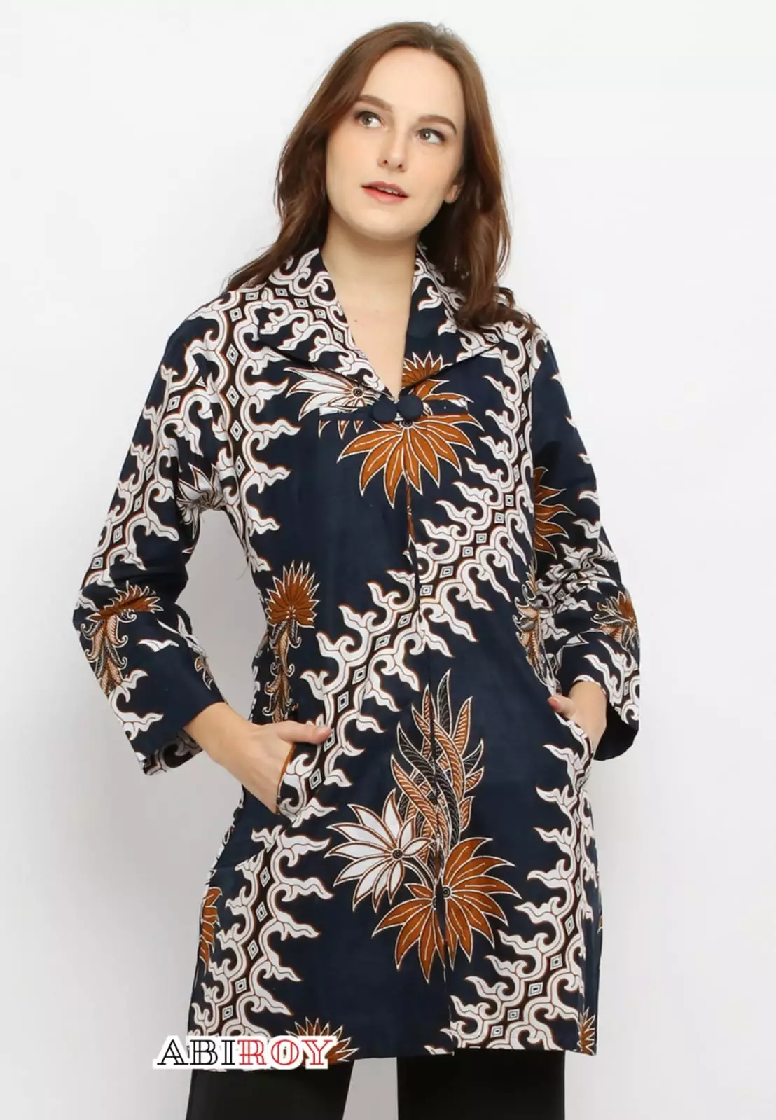 Jual ABIROY Tunik Batik SalyaNavy Premium Original 2025 | ZALORA Indonesia
