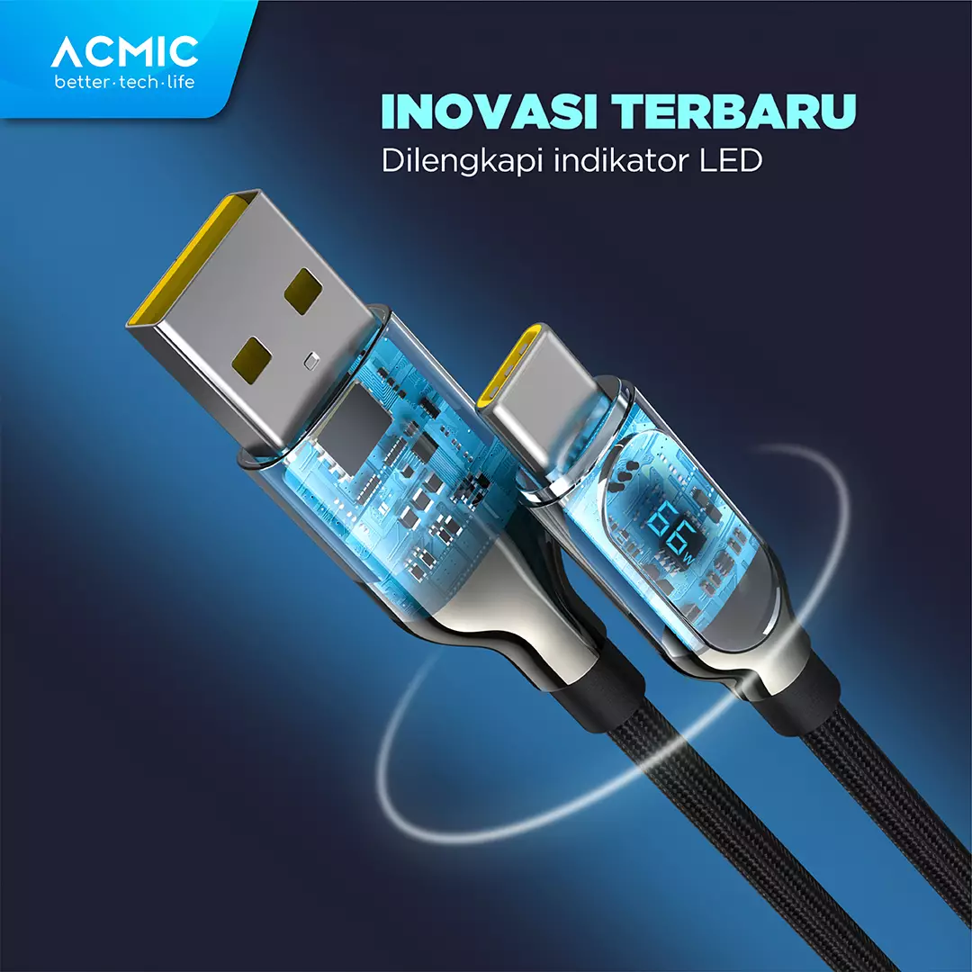 Jual ACMIC ACMIC DIGILINE Kabel Data USB-A to USB-C Fast Charging 66W ...