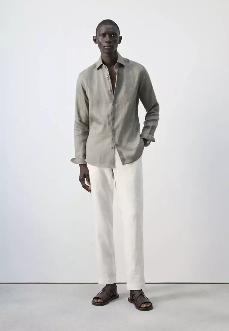 Buy MANGO Man 100% Linen Slim-Fit Shirt 2026 Online | ZALORA