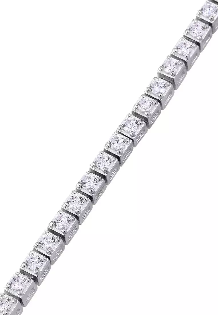 Buy Kuzzoi Men's Silver Zirconia Tennis Bracelet 2026 Online | ZALORA