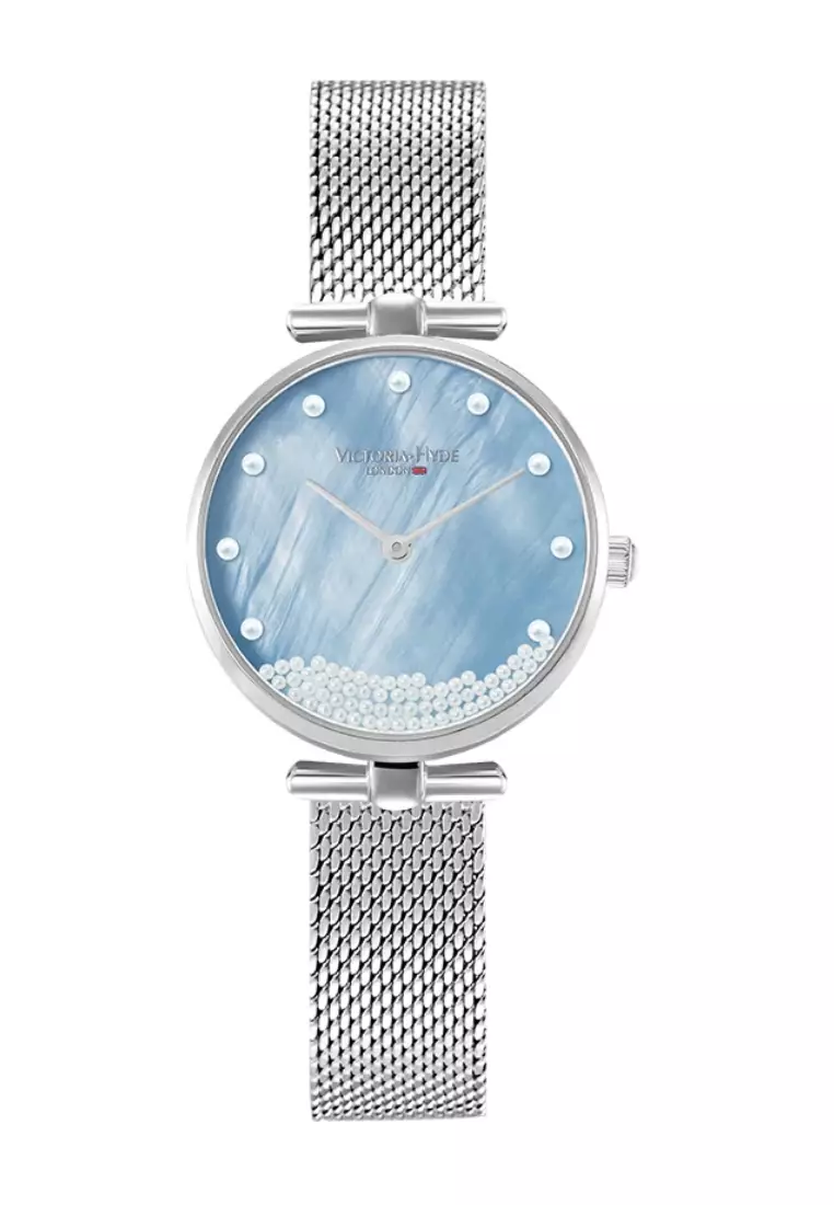 Buy Victoria Hyde London Victoria Hyde Pearl Watch Silver Mesh Strap ...