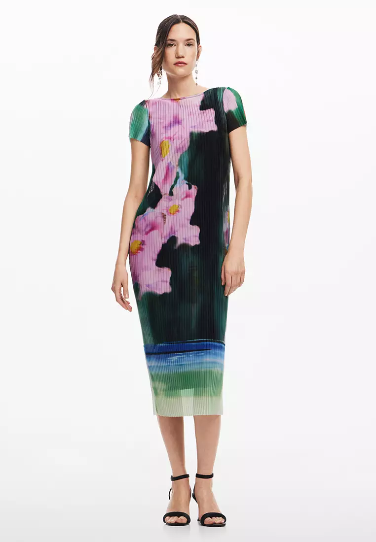 Buy Desigual Desigual Woman Floral midi dress. Online | ZALORA Malaysia
