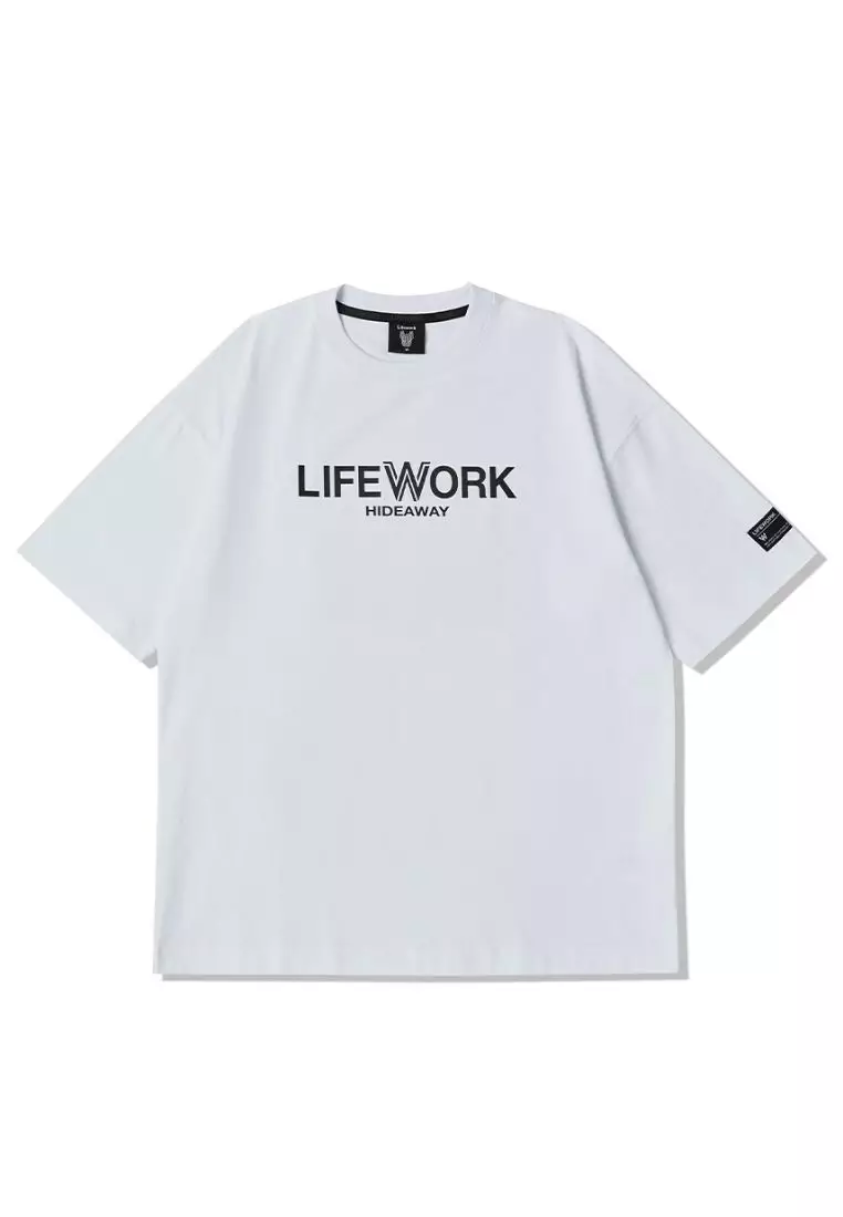 Jual LIFEWORK Box Logo T-Shirt White Original 2025 | ZALORA Indonesia