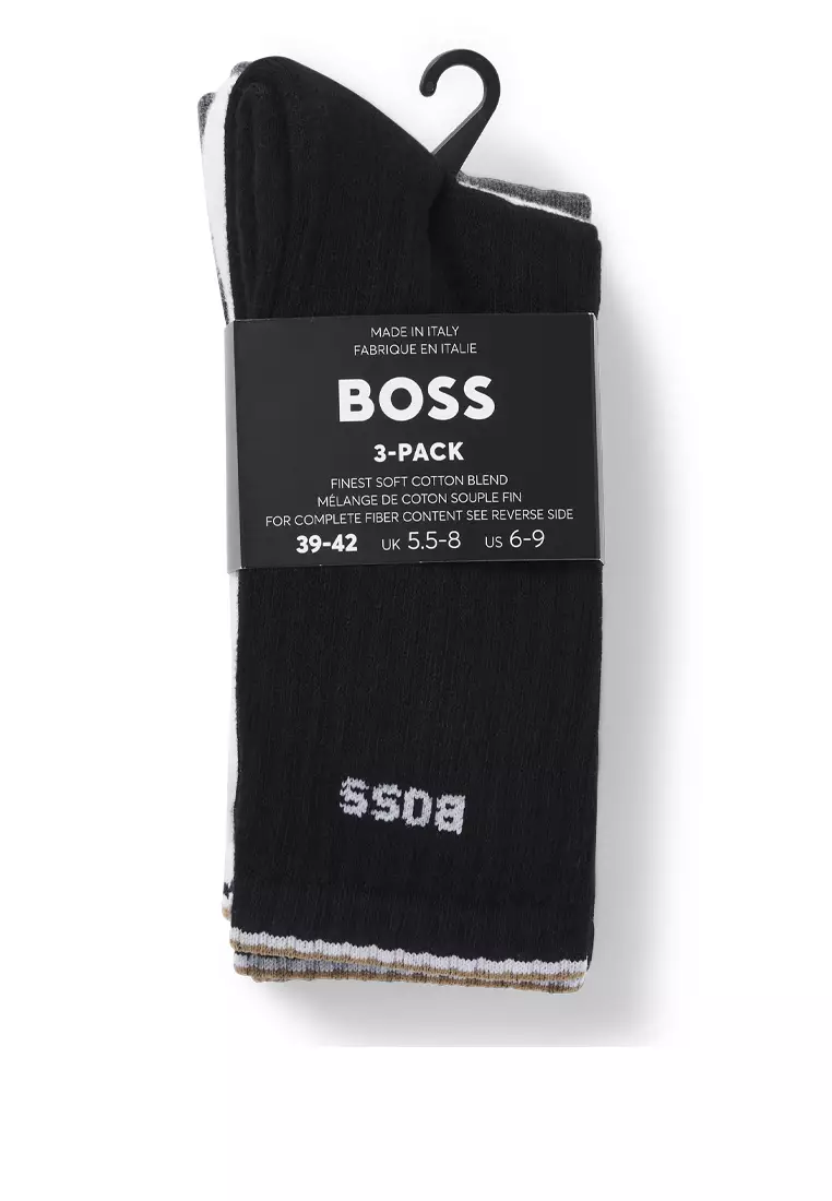 Buy BOSS Logo Crew Socks 3 Pack - BOSS Mainline 2026 Online | ZALORA