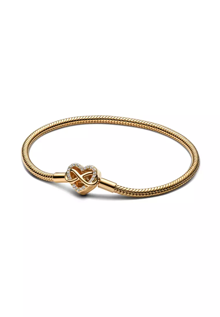 Buy PANDORA Pandora 14k Gold Plated Sparkling Infinity Heart Clasp ...