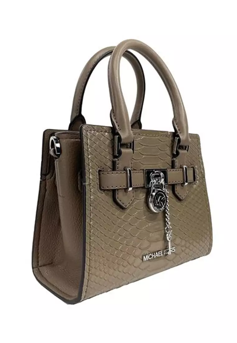 Jual MICHAEL KORS MICHAEL KORS HAMILTON Women's Light Brown Signature Lock Handbag Original 2024 ...