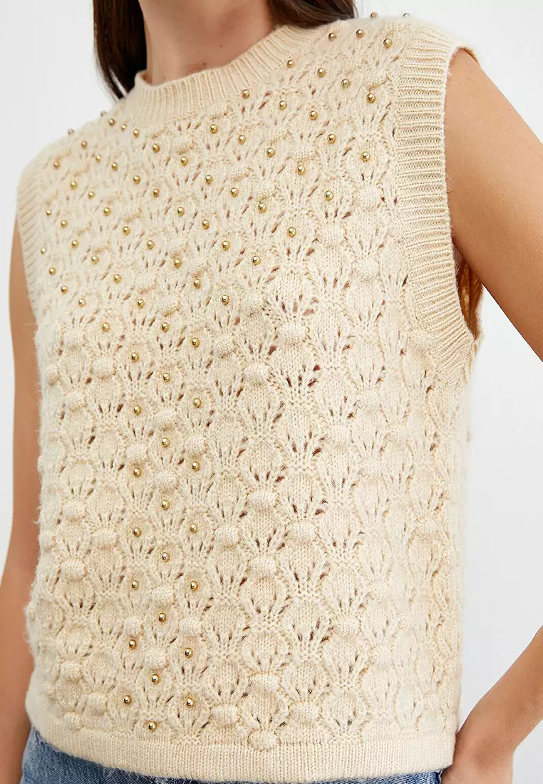 Buy KOTON Beaded Knitted Sweater Vest 2026 Online | ZALORA