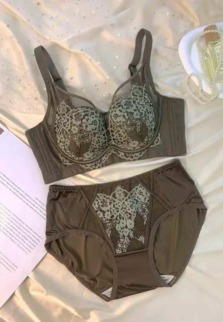 Buy LYCKA MMB1003P- Lady Posture Bra & Panty Set -Brown 2025 Online ...