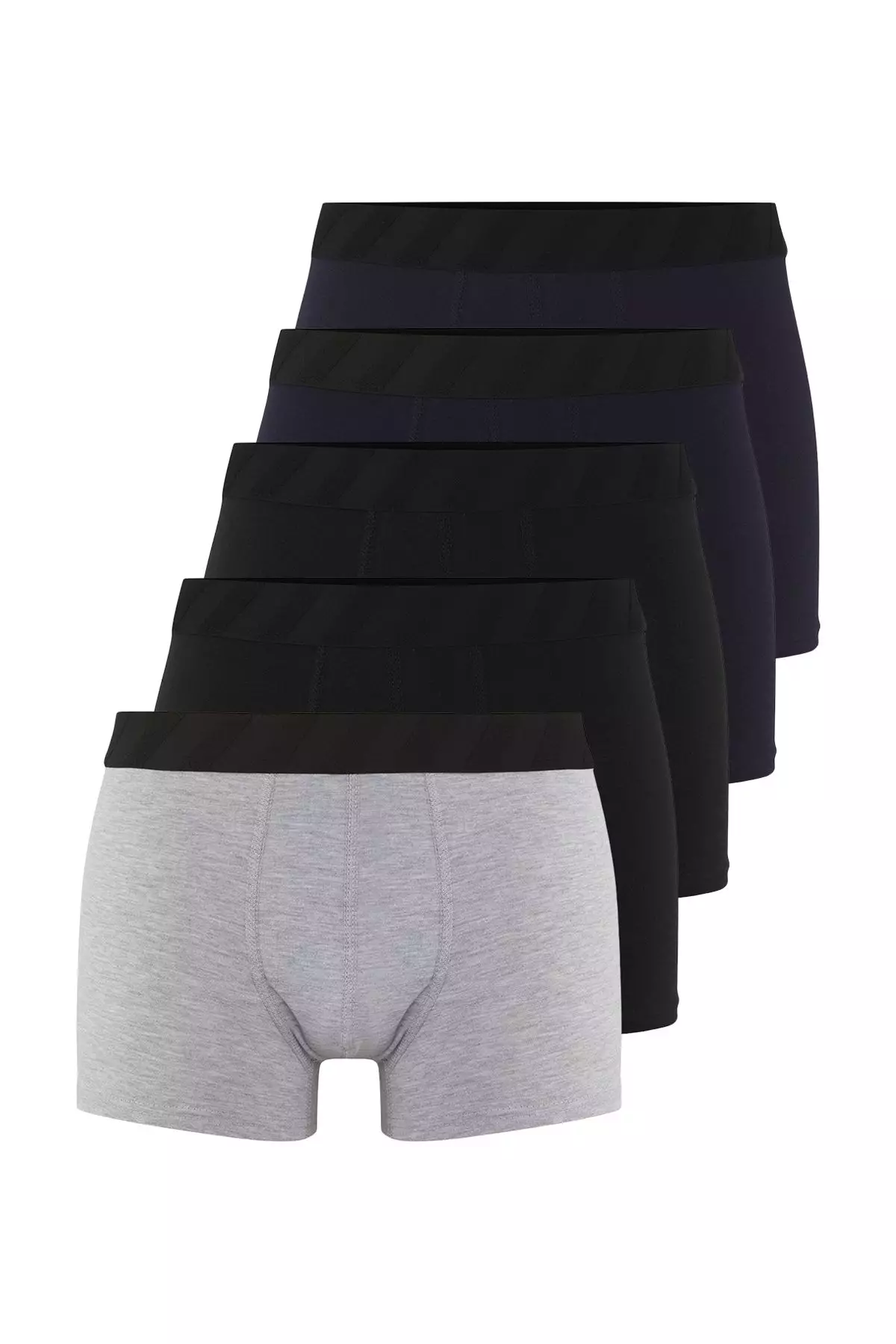 Trendyol Navy Blue 5-Pack Basic Flexible Cotton Soft Elastic Boxer ...
