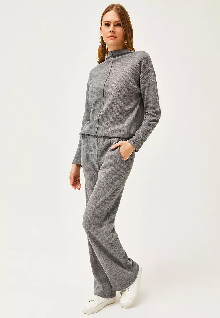 Buy Olalook Knitted High Neck Blouse And Pants Set 2024 Online Zalora