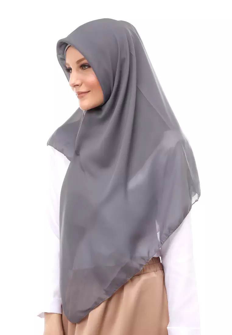 Jual Evernoon Kanya Hijab Scarf Motif Polos Wanita Muslimah Relaxed Fit - DarkGrey Original 2025 ...