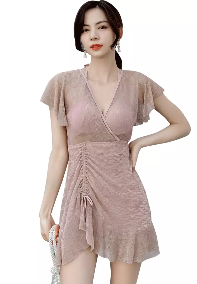 Buy Zitique Sexy Tulle Big Backless One Piece Swimsuit 2024 Online