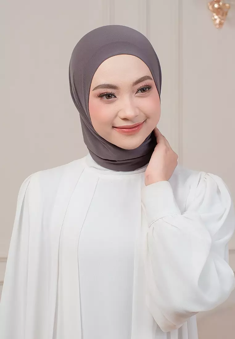 Jual Cantik Kerudung HIJAB INSTAN QIARA - DARK GREY Original 2025 | ZALORA Indonesia