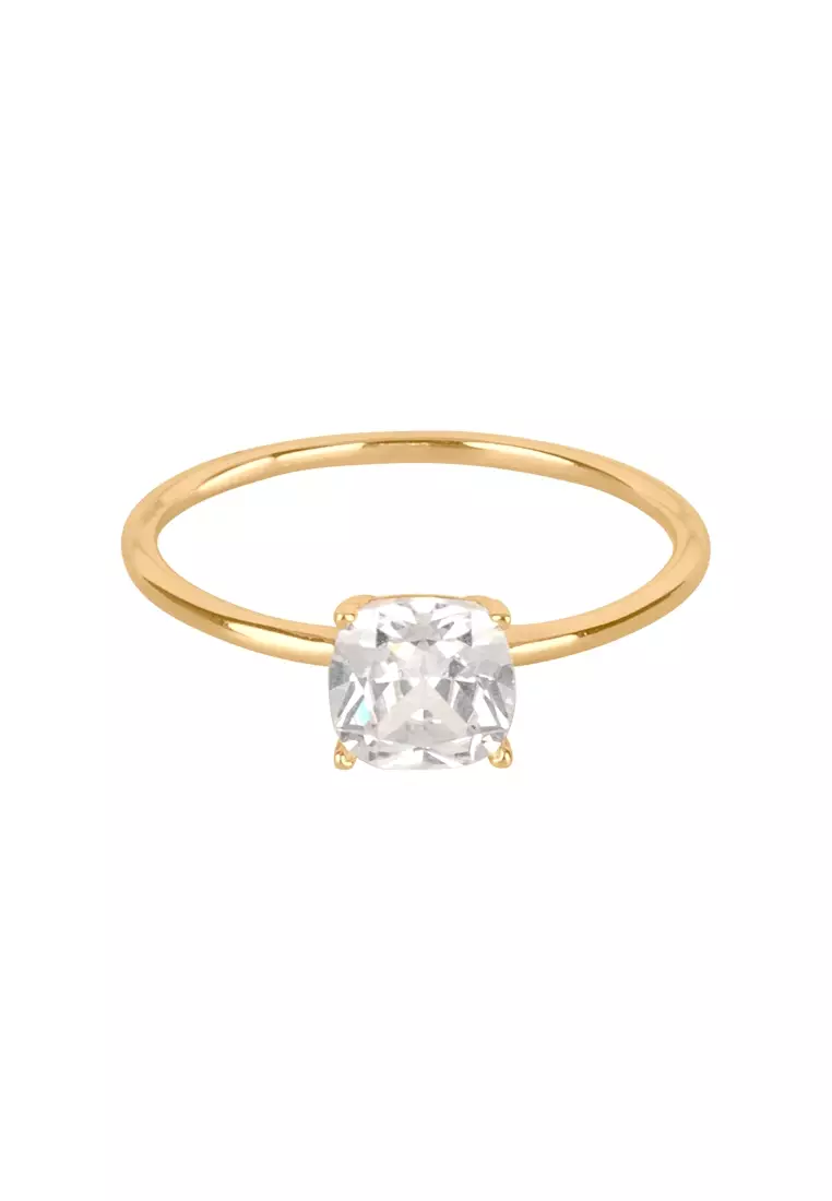 Buy Foundry Square Cut Stacker Ring 14k Gold 2026 Online | ZALORA ...