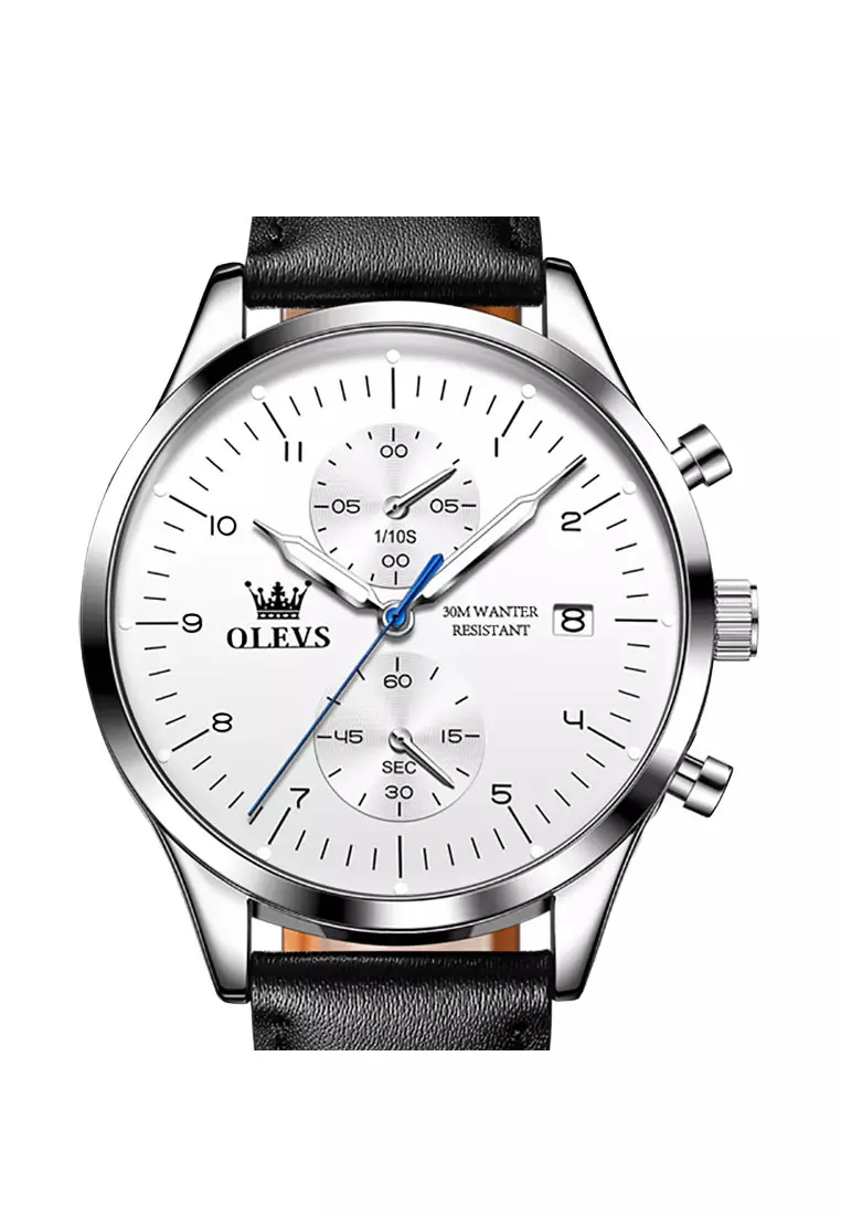OLEVS Mavis Classic Chronograph Leather Men Wrist Watch 2025 | Buy ...
