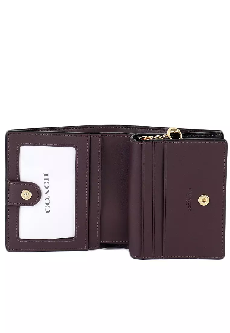 Buy Coach Snap Wallet In Signature Canvas - Walnut/Black 2025 Online ...