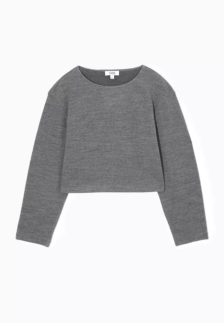 Buy COS Boiled-Wool Long-Sleeved Cropped Top 2025 Online | ZALORA ...