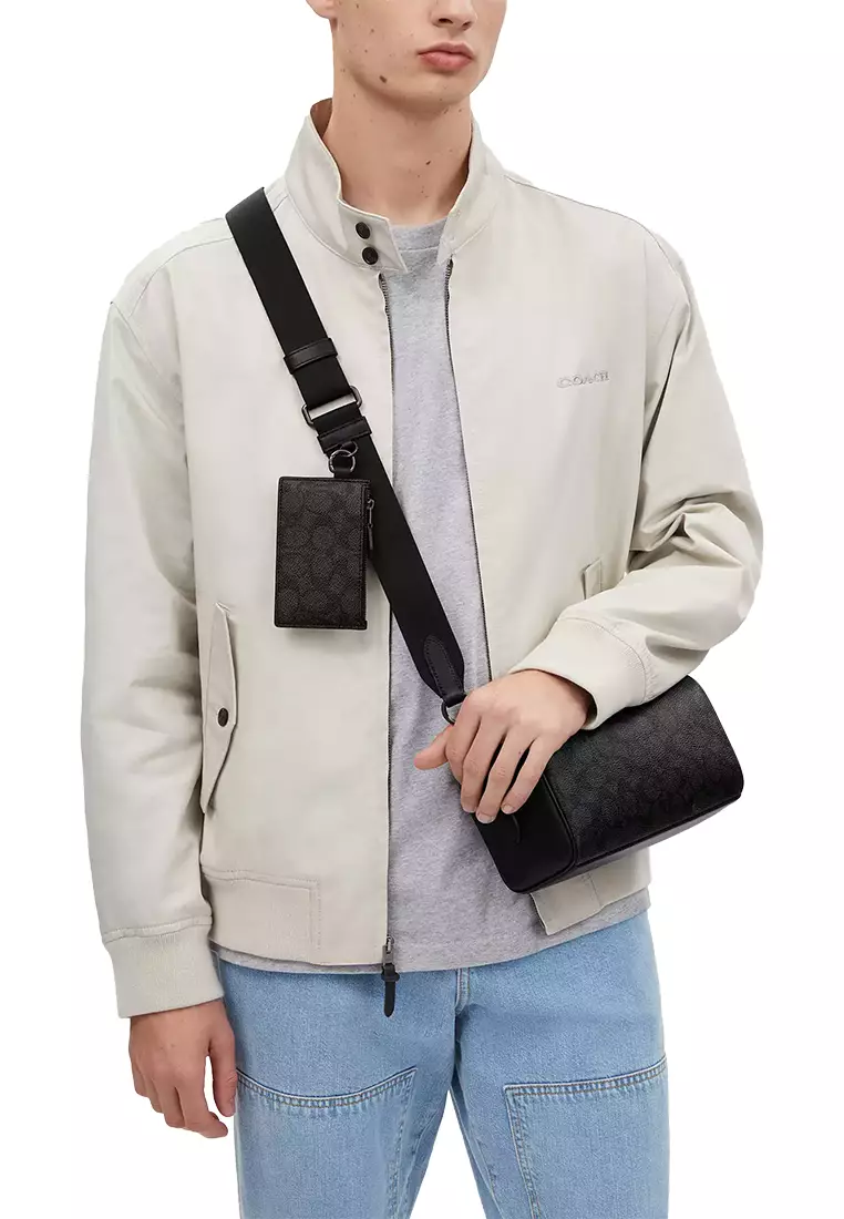 COACH Axel Crossbody In Signature Canvas Charcoal Print Varies CV762 ...