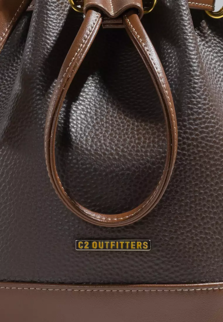 Jual C2 Outfitters C2 Acadia Brown Bucket Bag (Eco-Leather) Original ...