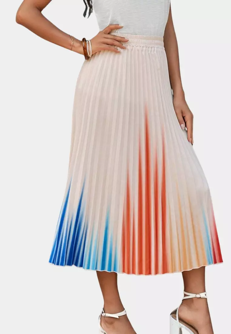 Buy ESTILO Colorblock Pleated Skirt 2024 Online | ZALORA Philippines