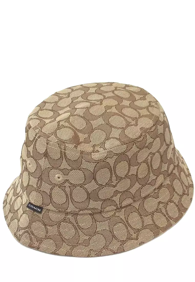 Buy Coach Coach Signature Jacquard Bucket Hat In Khaki CH401 Online ...