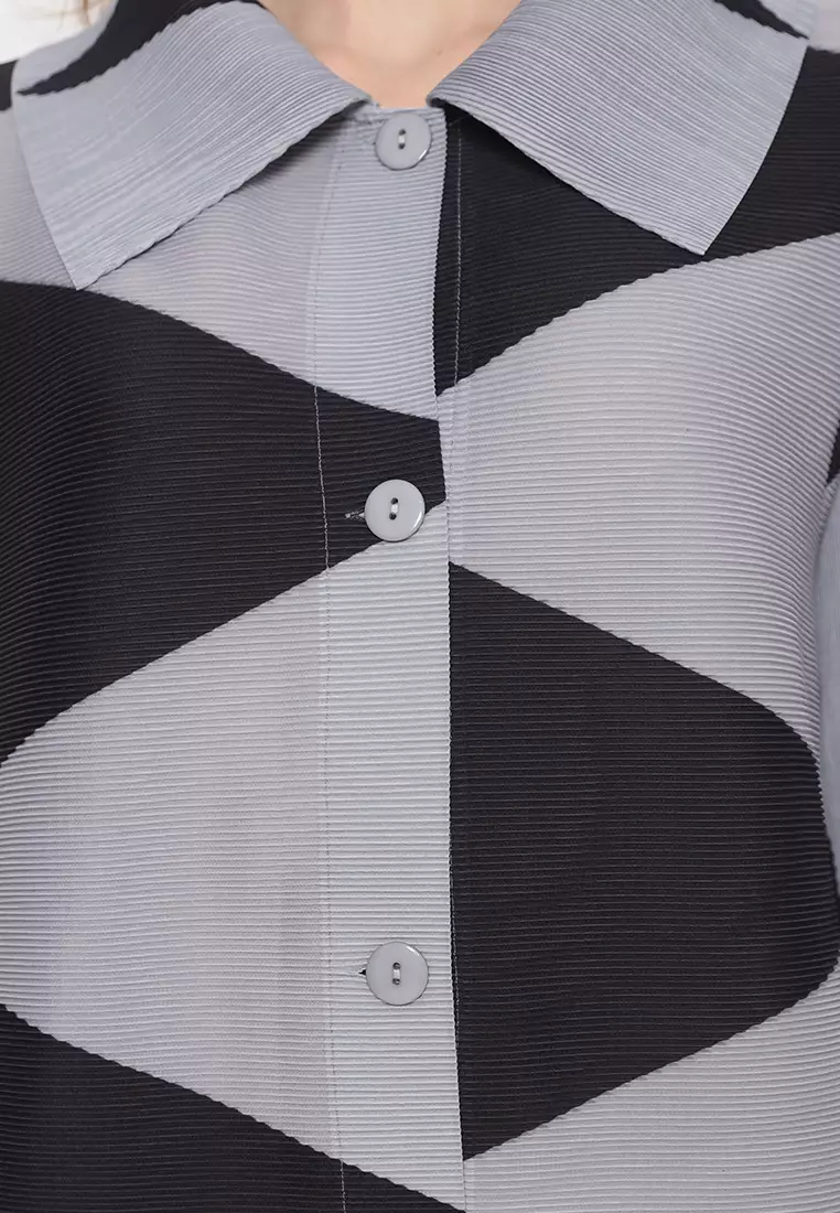 Jual Rupa Arupa Rupa Arupa - Black and Grey Greta Pleats Abaya with ...