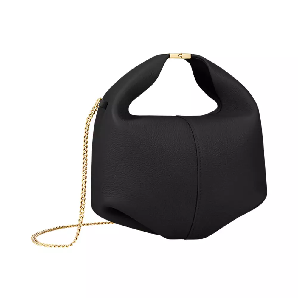 Jual Polene Beri Crossbody Bag Grained Leather Black Chain Original ...