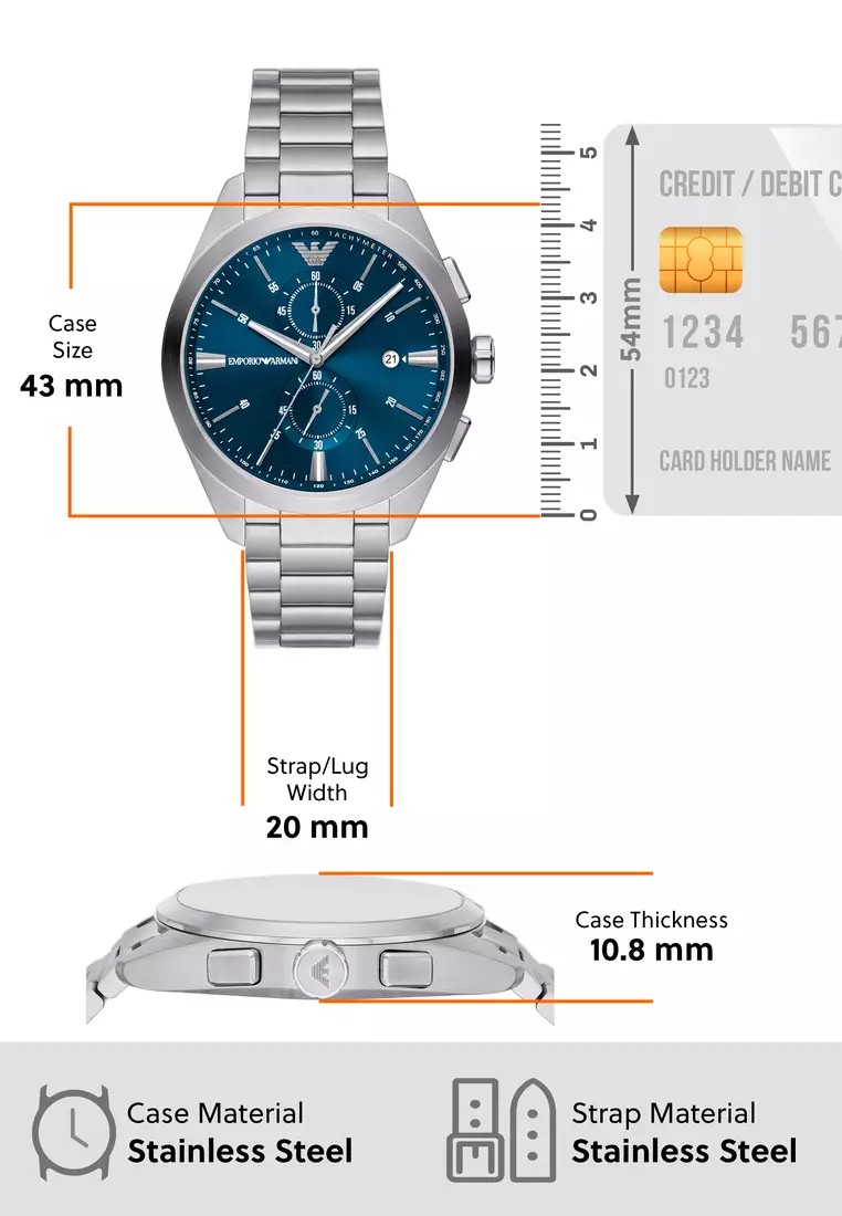 Buy Emporio Armani Emporio Armani Silver Watch AR11541 Online | ZALORA ...