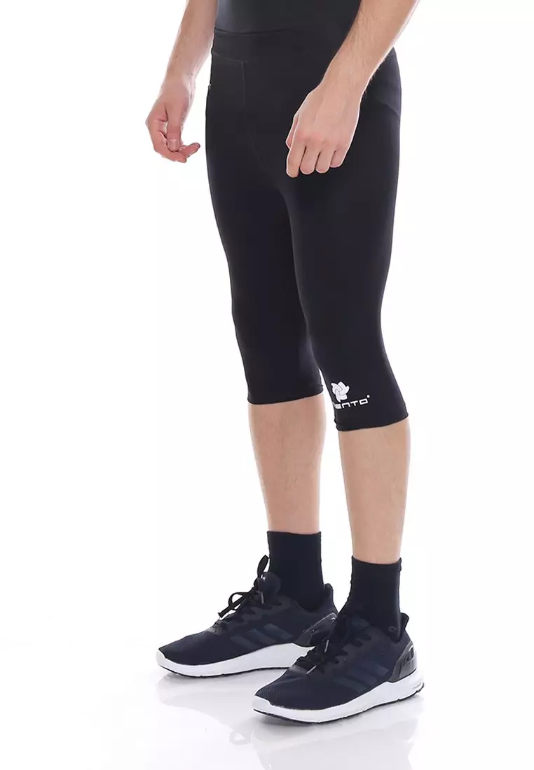 Jual Tiento Tiento Man Compression Half Pants Black White Celana ...