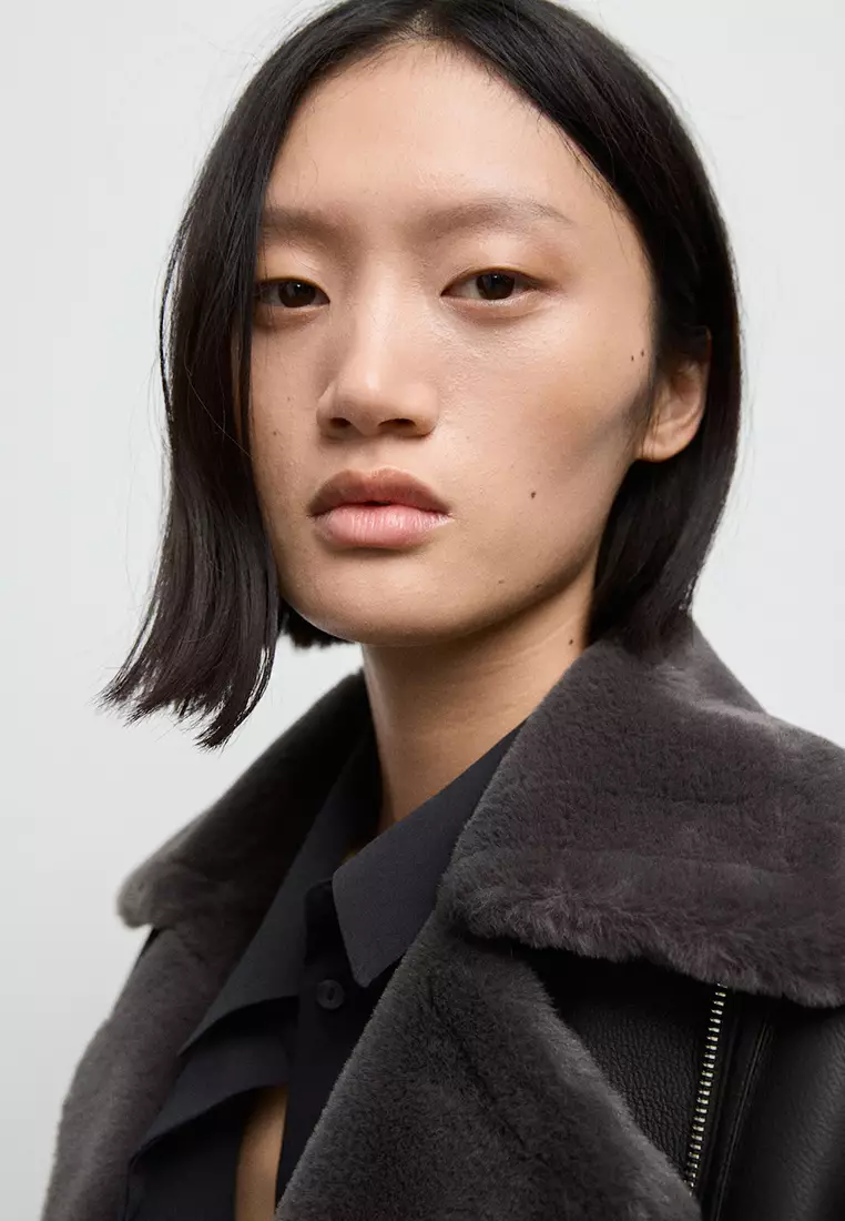 Buy Mango Fur-Effect Biker Jacket 2025 Online | ZALORA