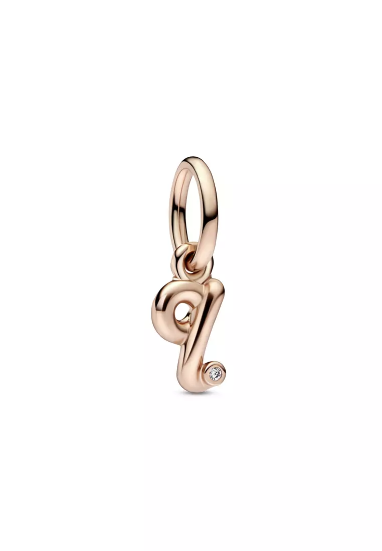 Buy Pandora Pandora 14K Rose Gold Plated Letter q Script Alphabet ...