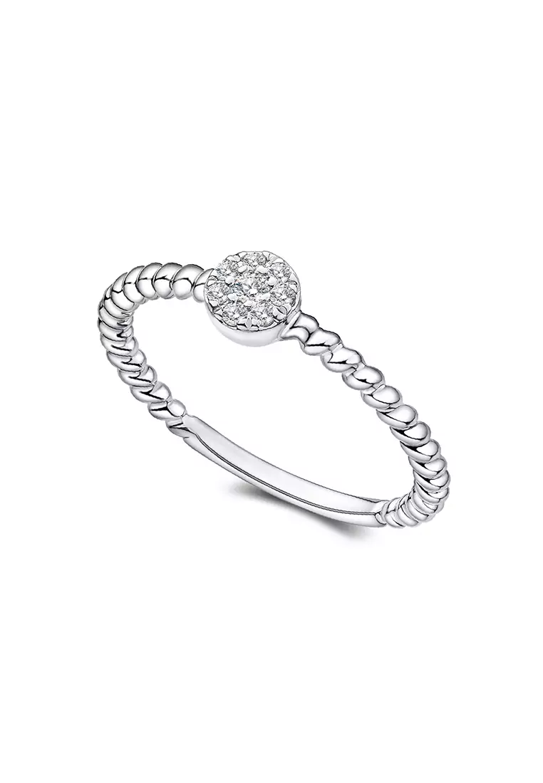 Buy LAZO DIAMOND LAZO DIAMOND Twist Illusion Set Diamond Ring in 9k ...