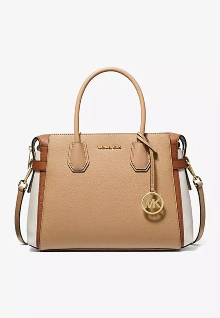 Jual Michael Kors Michael Kors Mercer Medium Color-Block Belted Satchel ...