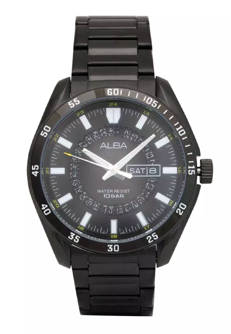 Jual Alba Alba Jam Tangan Pria - Black - Stainless Steel - ALBA AV3157 ...