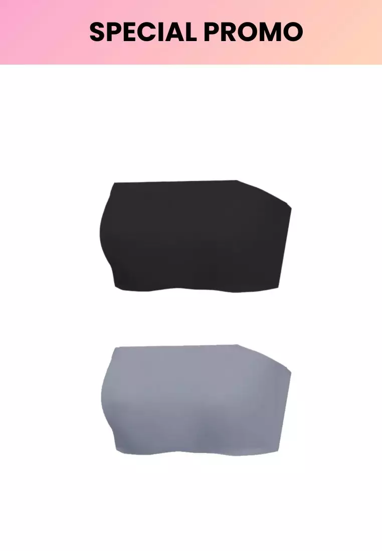 Buy Kiss & Tell 2 Pack Premium Asher Strapless Non-Slip Ice Silk ...