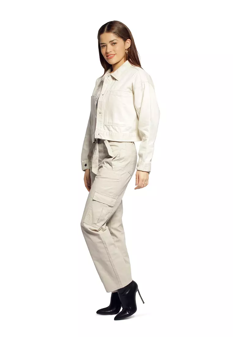 Buy London Rag Beige Cropped Denim Jacket 2026 Online | ZALORA