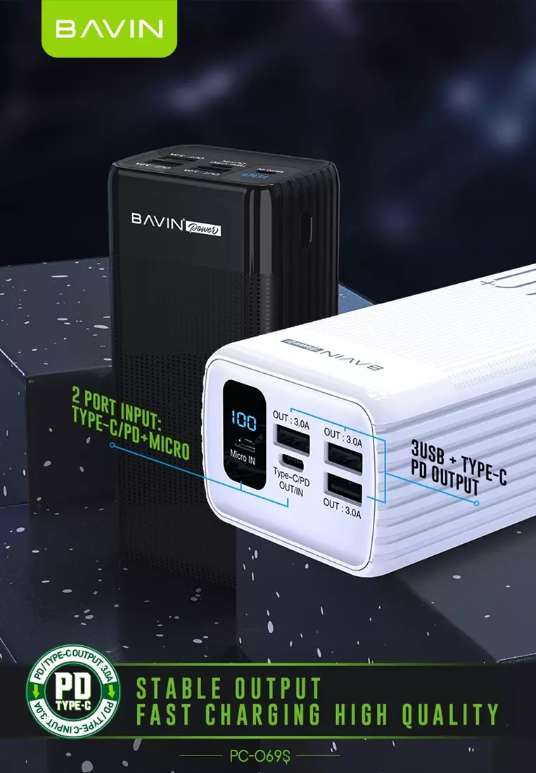 Buy BAVIN PC069 Large Capacity Fast Charging Power Bank with 40000mAh ...