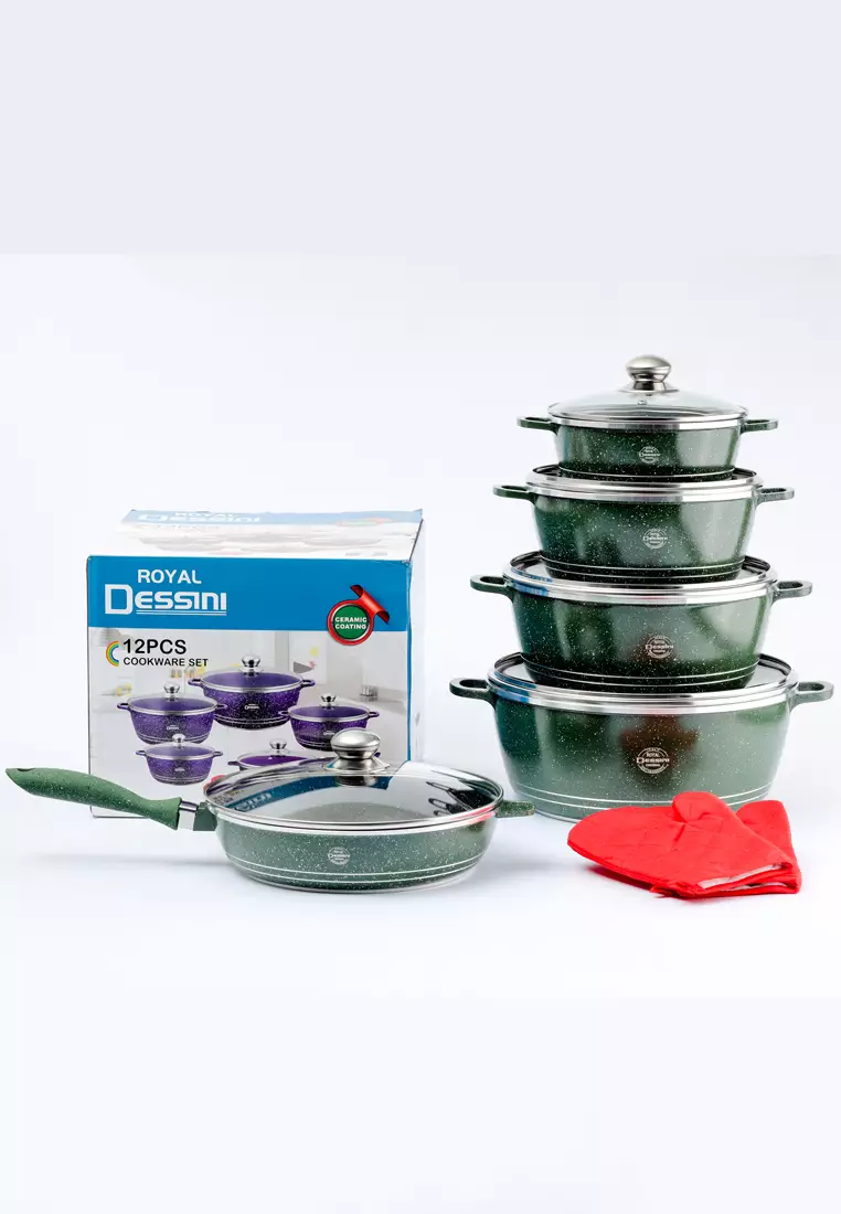 Buy Dessini Cookware Dessini 12pcs Nonstick Aluminium Die Cast Cookware ...