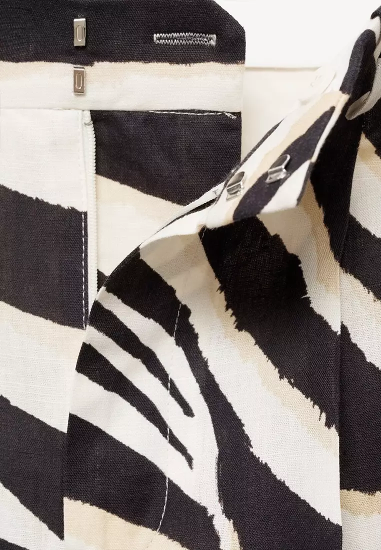 Buy Mango Zebra-Print Pleated Wide Leg Trousers Online | ZALORA Malaysia