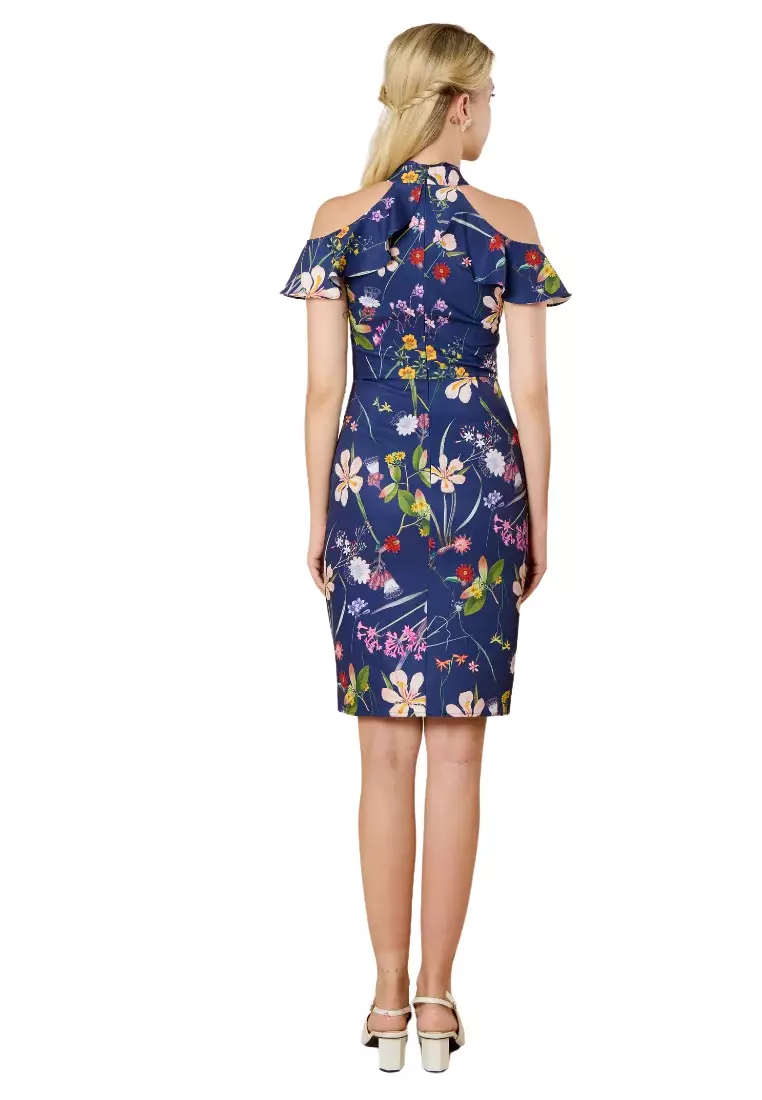 Buy Love Knot Fang Hua Modern Halter Neck Floral Cheongsam 2024 Online ...