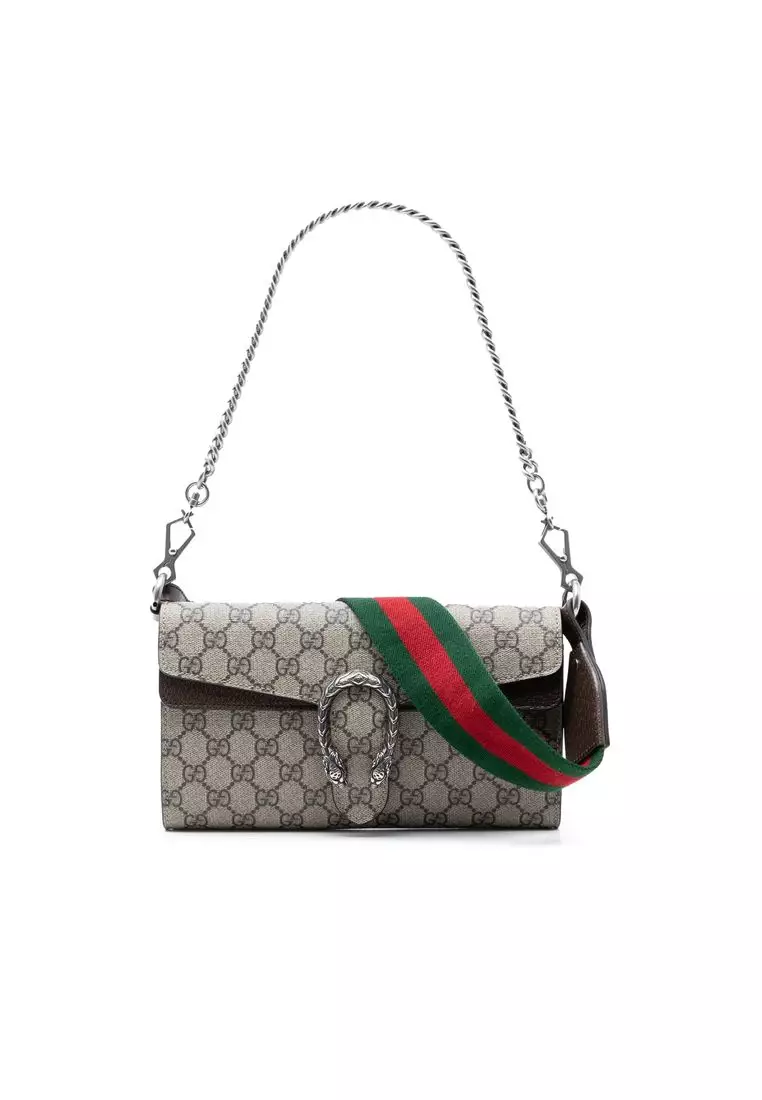 Buy GUCCI Pre-Loved Gucci Small Gg Supreme East West Dionysus Flap Bag ...