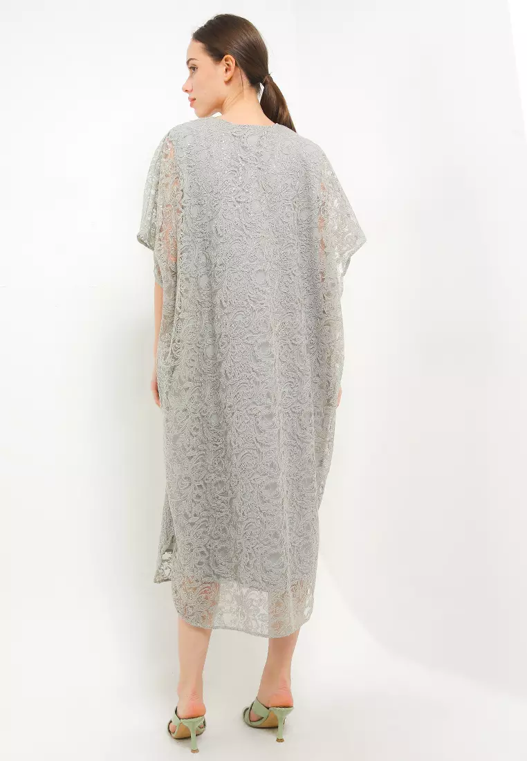 Jual Chic Simple Embellished Seq Detail Emb Mesh Kaftan Original 2025 ...